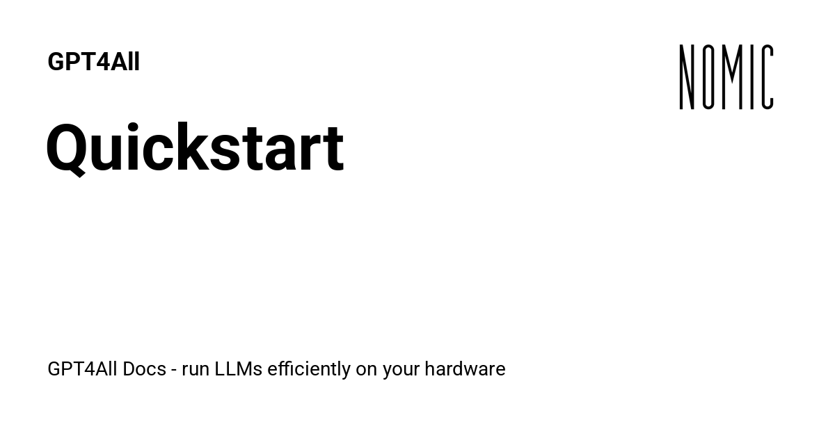 Quickstart - GPT4All