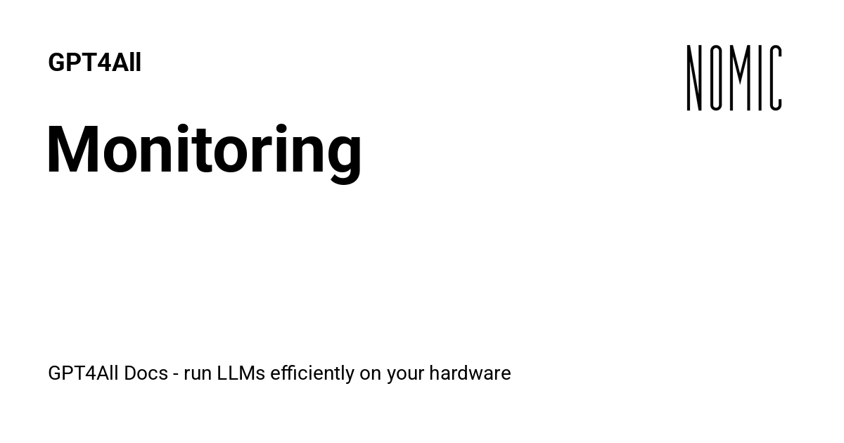 Monitoring - GPT4All