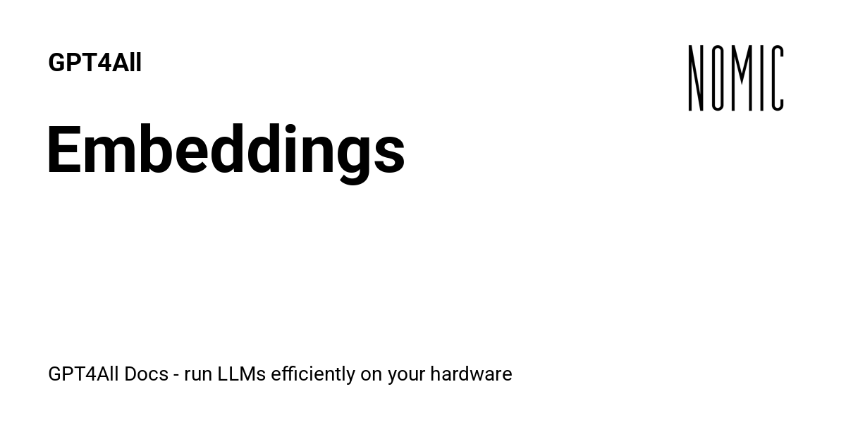 Embeddings - GPT4All
